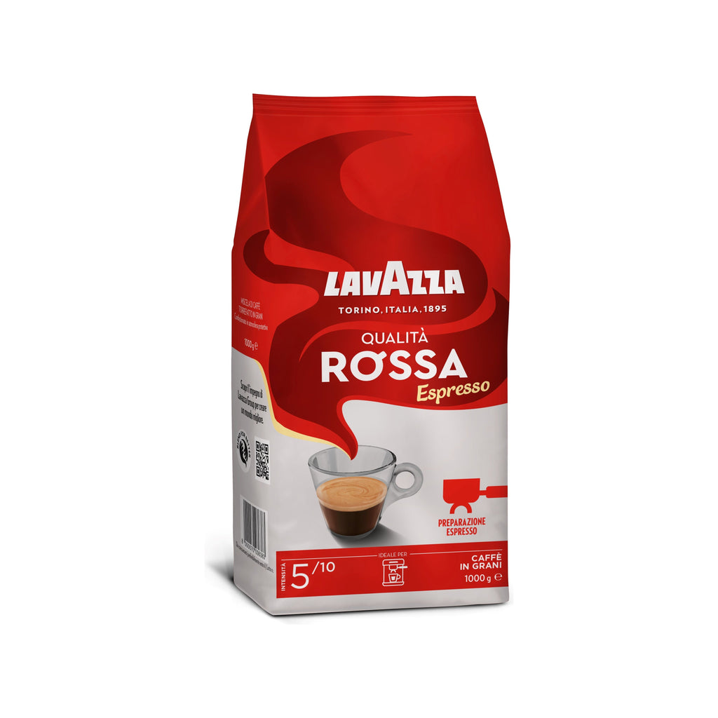 Lavazza Qualita Rossa 1Kg Espresso Coffee Beans - Left-Tilted New Bag